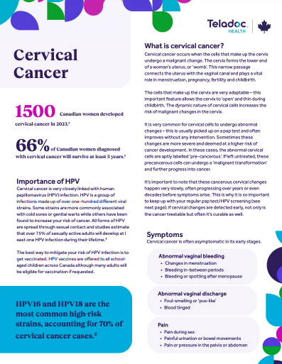Cervical Cancer Fact Sheet – Teladoc Health Canada, Inc.